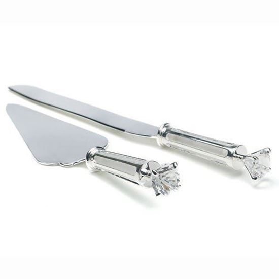 Elegant Cakery. Silver Plated Cake Serving Set With Diamond